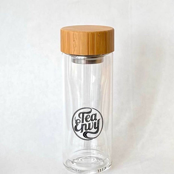 4 Wellness Teas & Glass Tea Infuser Bottle with Bamboo Lid – 300ml | P ...